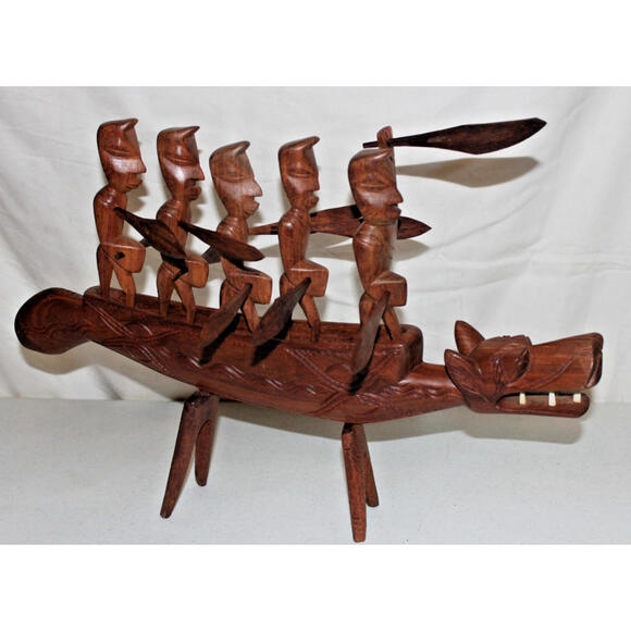 Design | Vintage 21 African Dog Boat Carving Makonde Mythical Warrior ...